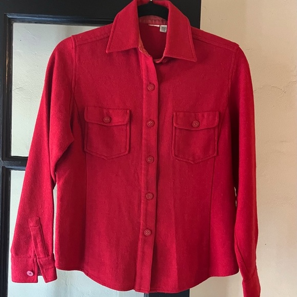 Tops | Italian Red Button Up Shirt | Poshmark
